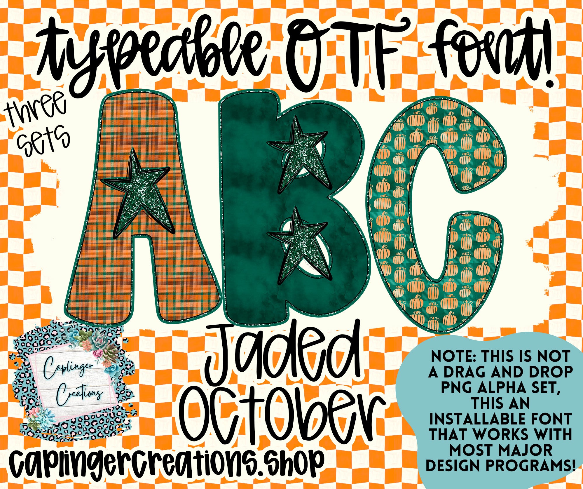 Jaded October - TYPEABLE OTF FONT + PNGS - Digital download – Caplinger ...