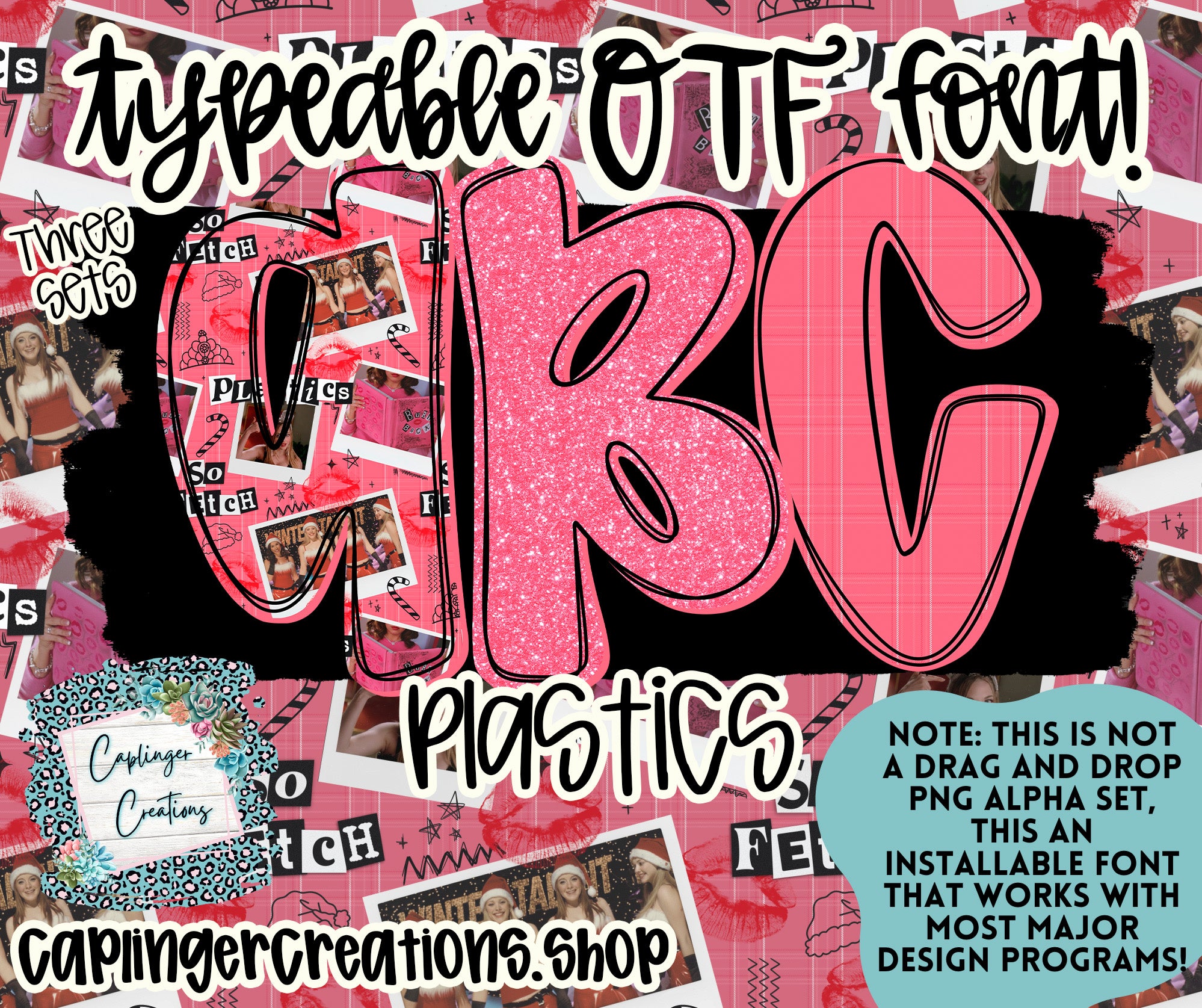 Plastics - TYPEABLE OTF FONT + PNGS - Digital download – Caplinger ...