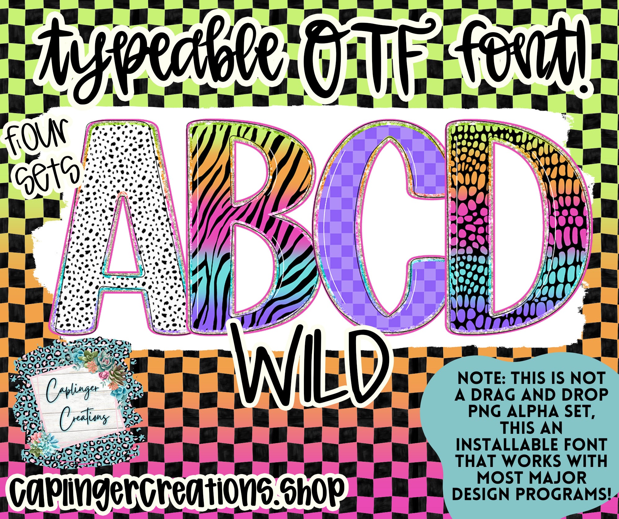 WILD- TYPEABLE OTF FONT - Digital download – Caplinger Creations