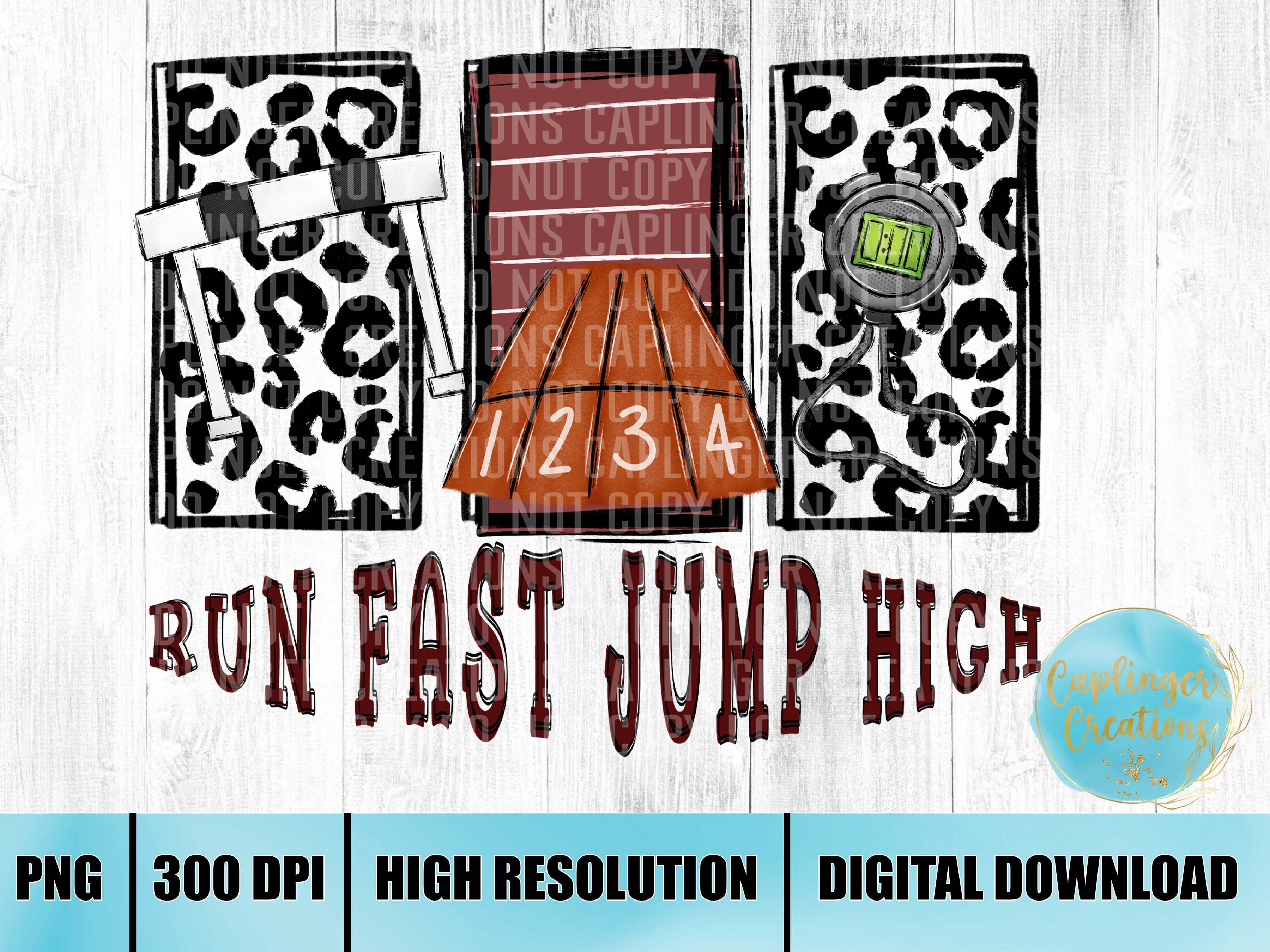 Maroon Run fast Jump high animal print - Digital download 300DPI PNG F ...