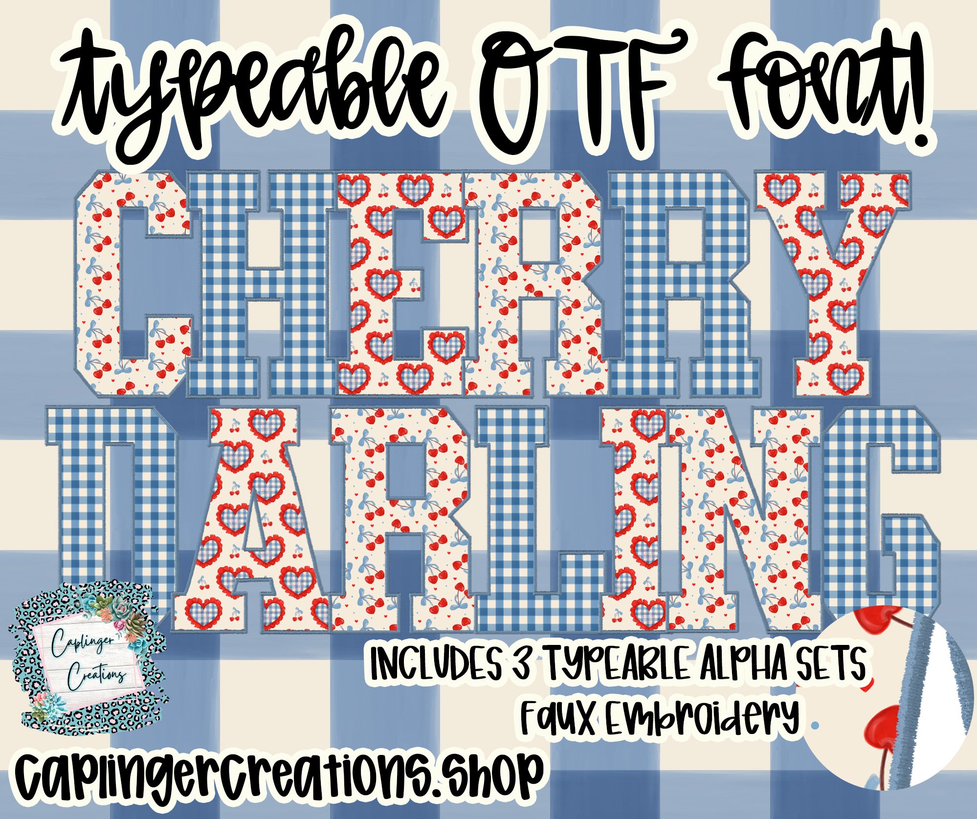 Cherry Darling 3 TYPEABLE OTF FONT + PNGS - Digital download ...