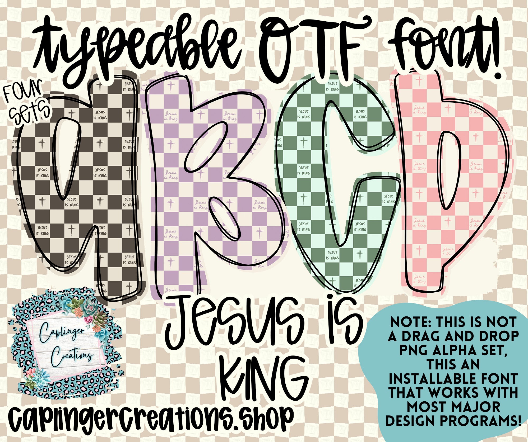JESUS IS KING - TYPEABLE OTF FONT + PNGS - Digital download – Caplinger ...