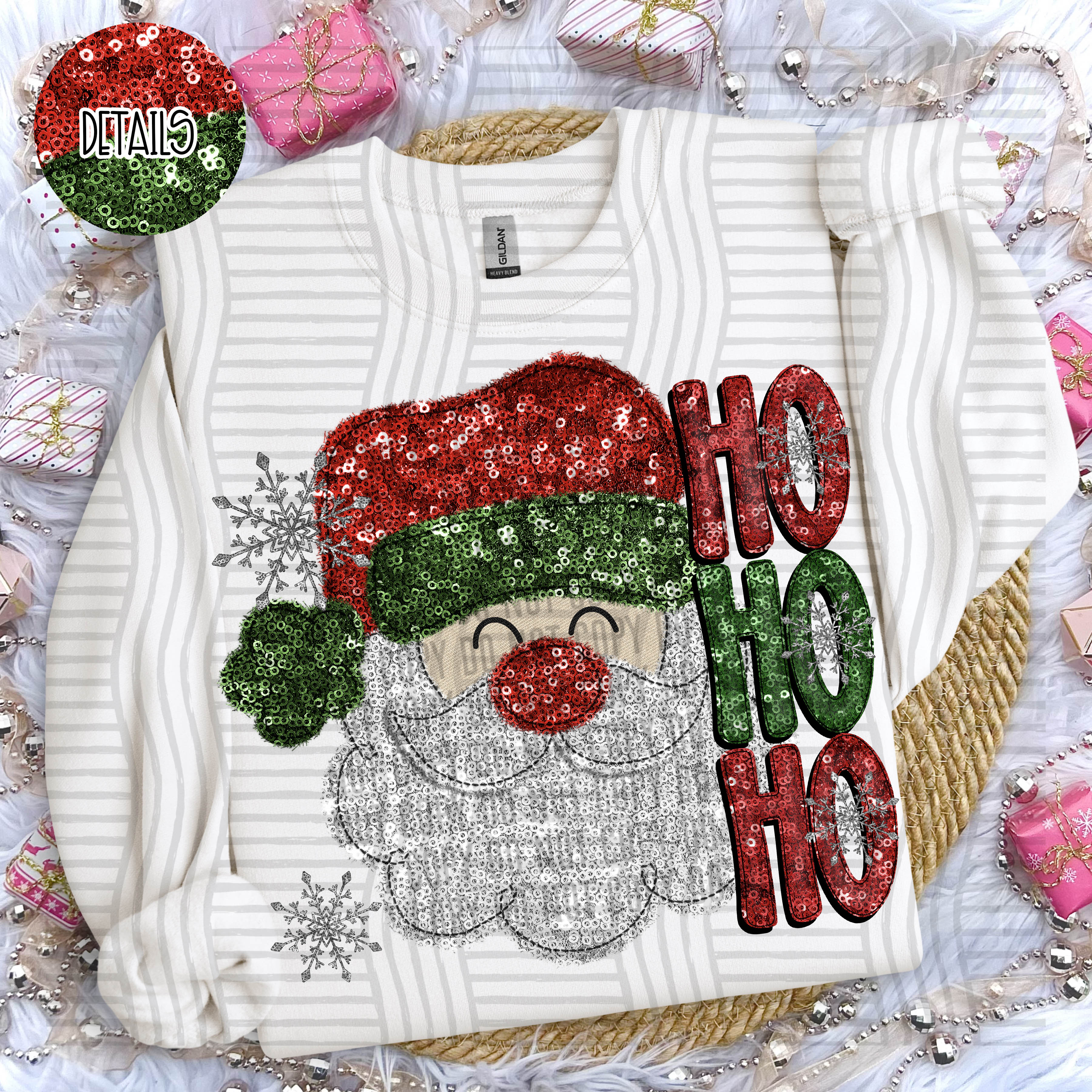 Santa - Faux Sequin 300DPI PNG FILE – Caplinger Creations